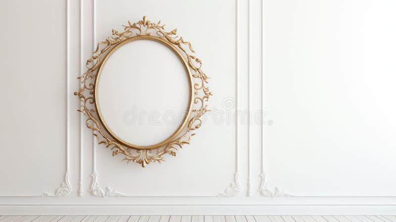 Hanging gold oval frame stock illustration. Illustration of frame ...