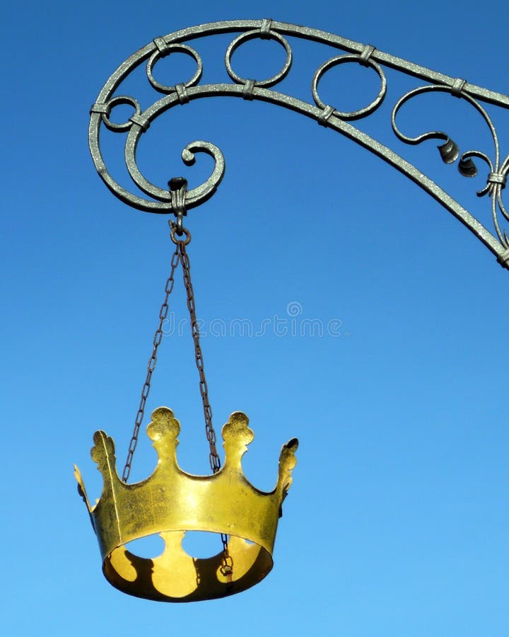 Hanging golden crown stock image. Image of iron, hanging - 4274849