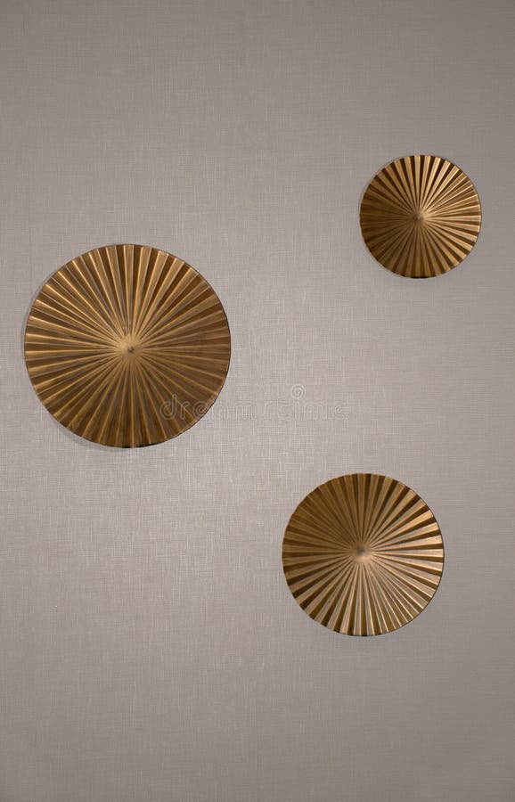 The Hanging Golden Discs stock image. Image of textile - 369204619