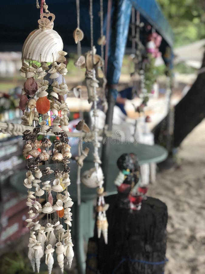 Hanging Handmade Decoration of Shells in Thailand, Marine Decor Stock ...
