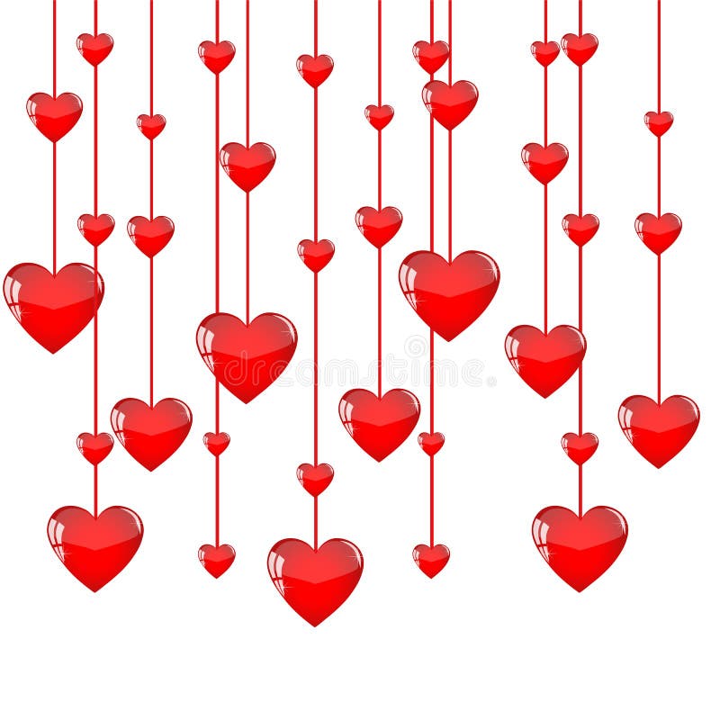 Hanging hearts background stock vector. Illustration of creative - 36578719