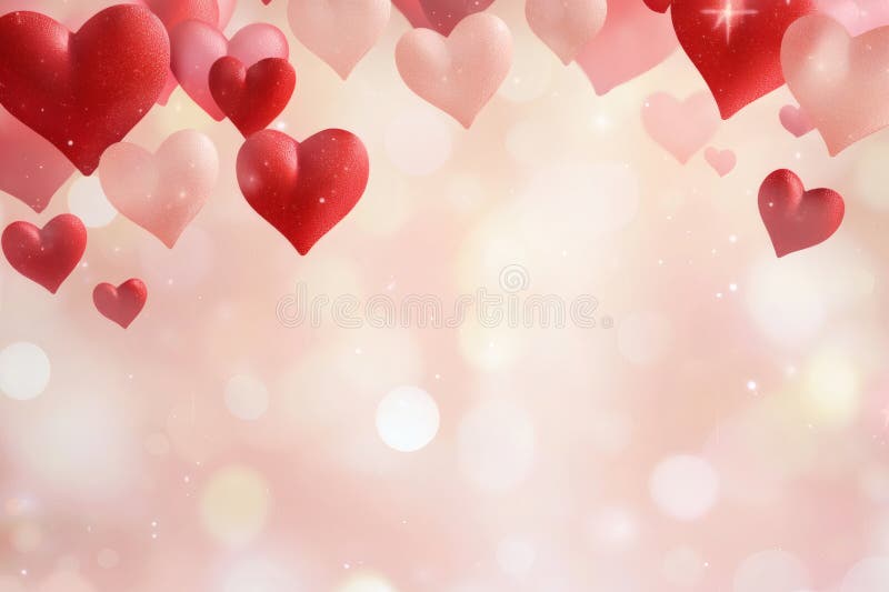 Hanging Hearts Create Romantic Atmosphere with Soft Dreamy Background ...