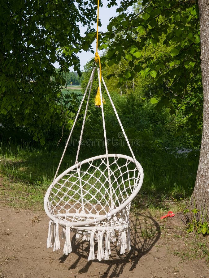 Hanging Home Rope Swing Outdoor Stock Image - Image of seat, hammock ...