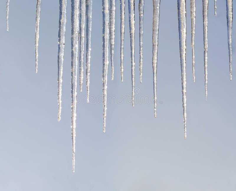 Hanging icicles stock image. Image of seasons, snow, winter - 12745427