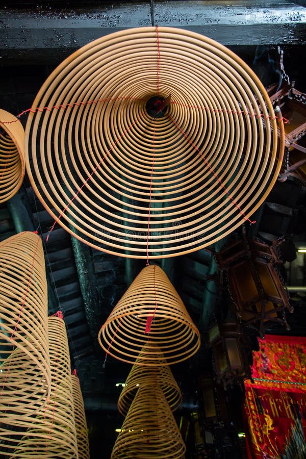 The Hanging Incense Coils of a Chinese Temple Stock Image - Image of ...