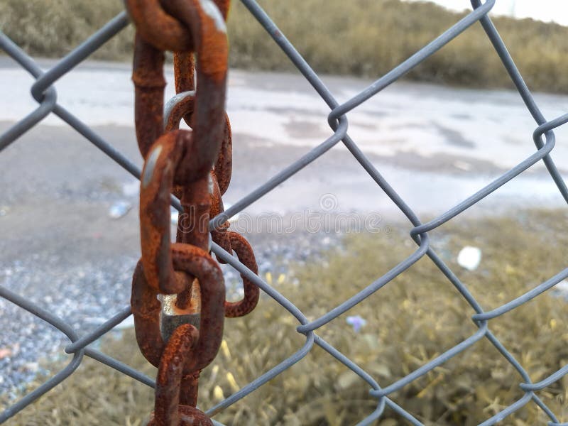 Hanging Iron Chain, Fence, Rust, Outdoors, Old, Photography Stock Image ...