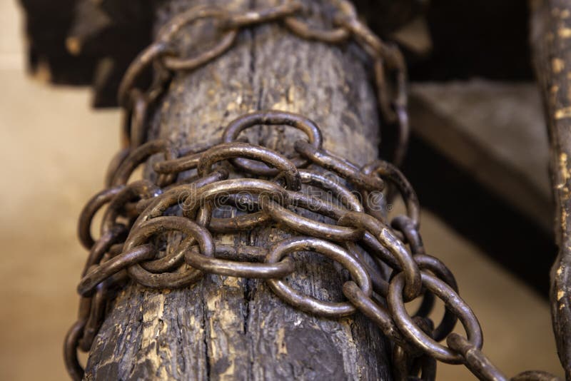 Hanging iron chains stock photo. Image of metallic, background - 137600774