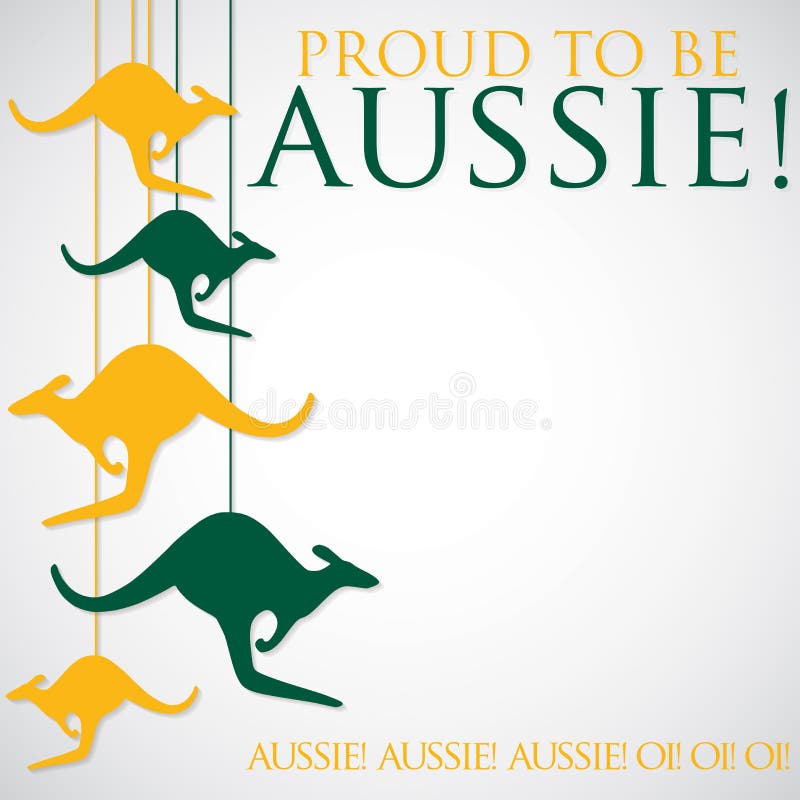 Hanging Kangaroo Australia Day Card Stock Illustration - Illustration ...