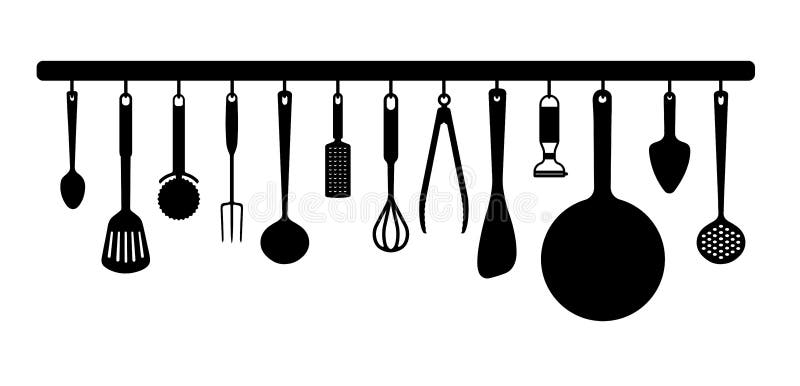 Hanging Kitchen Utensil Vector Illustration Stock Vector - Illustration ...