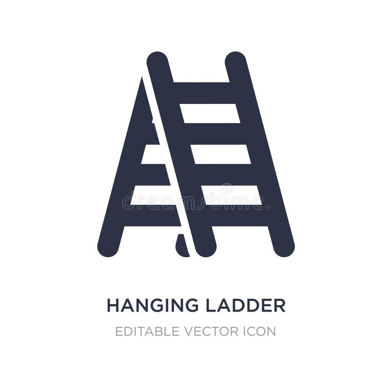 Hanging Ladder Vector Icon on White Background. Flat Vector Hanging ...