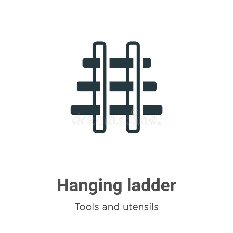 Hanging Ladder Icon on White Background. Simple Element Illustration ...