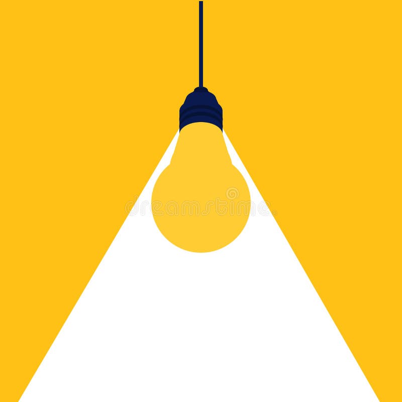 Hanging Lamp. Lamp Bulb Icon with Text Area. Stock Vector ...