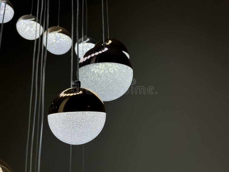 Hanging Lamp on the Cable String Attached To the Ceiling Stock Photo ...