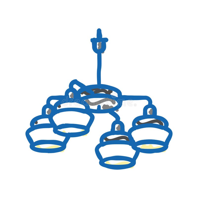 Hanging Lamp Ceiling Icon Doodle Illustration Stock Vector ...