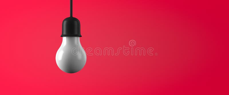 Hanging Lamp on a Red Background. the Light is Off Stock Illustration ...