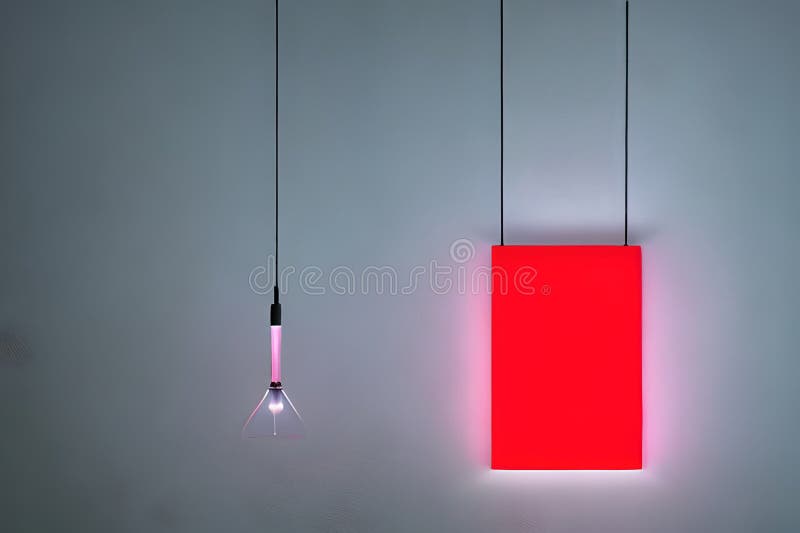 Hanging Lamp and Red Board Mockup, Some Negative Space Stock ...