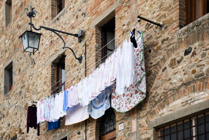 Hanging laundry stock photo. Image of ancient, autumn - 16728674