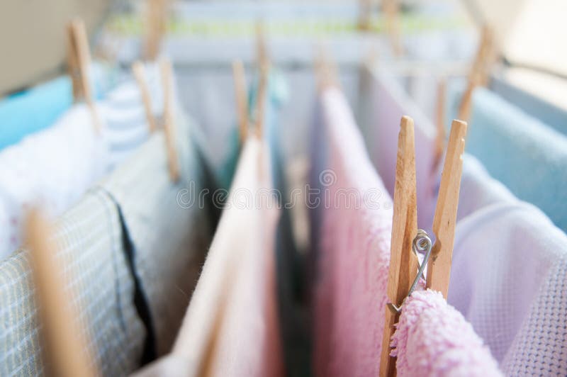 Hanging laundry stock image. Image of metal, soap, fabrics - 55306211