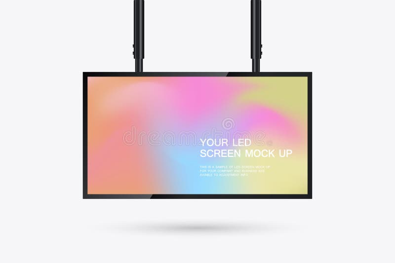 Hanging LED Screen Mockup in 3Ds of Realistic Screen Light Box. a 3Ds ...