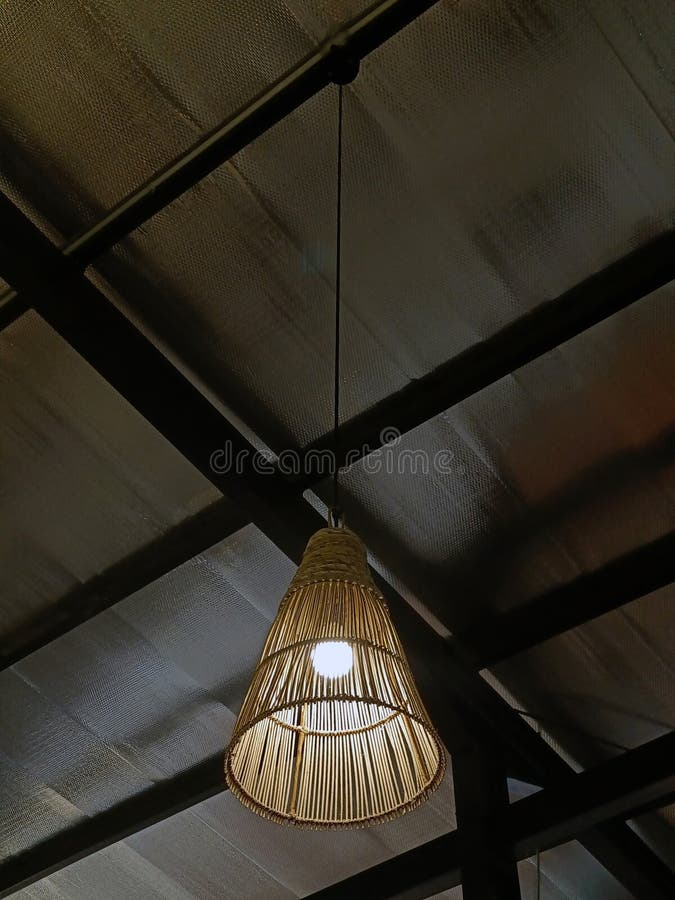 Hanging Light Bulb in a Cafe. Stock Photo - Image of vintage, lighting ...