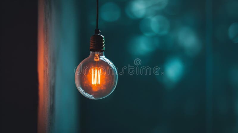 Retro Light Bulb Atmospheric Glow Dark Setting Stock Photos - Free ...