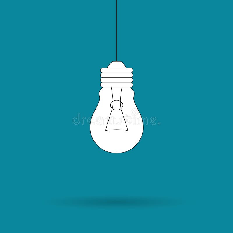 Hanging light bulb icon stock vector. Illustration of silhouette ...