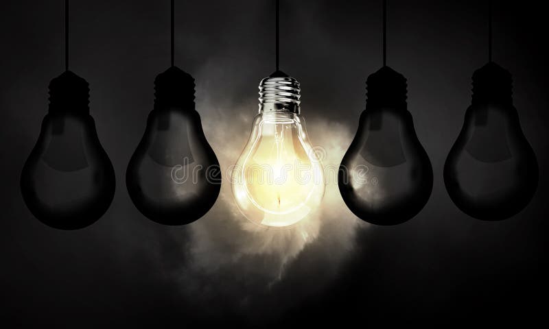 Hanging light bulb stock illustration. Illustration of innovate - 56766467