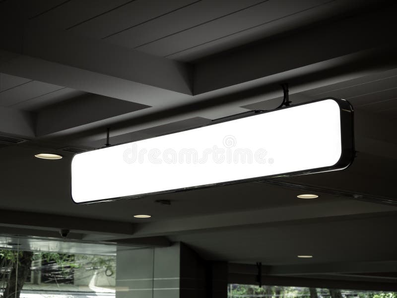 Hanging Lightbox with Blank Space. Empty Signage Light Box for ...