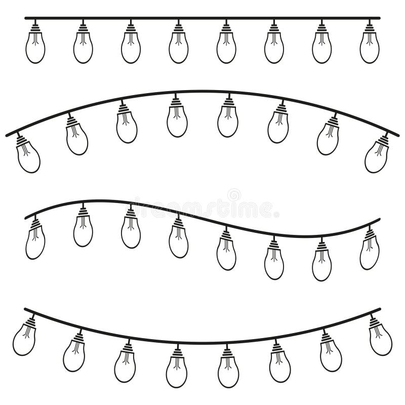 Hanging Lightbulb Strings. Festive String Lights Arrangement ...