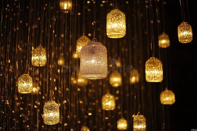 Hanging Lights from Ceiling Stock Image - Image of atmosphere ...