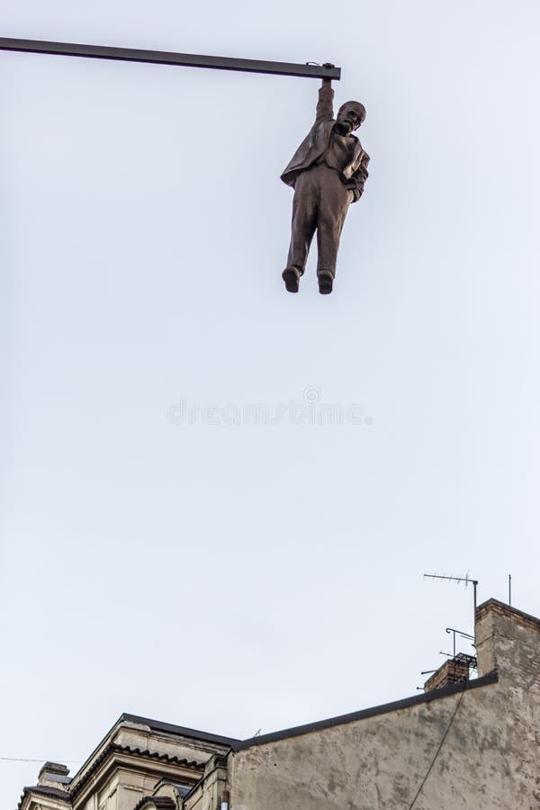 Hanging Man in Prague Center Editorial Stock Image - Image of strange ...