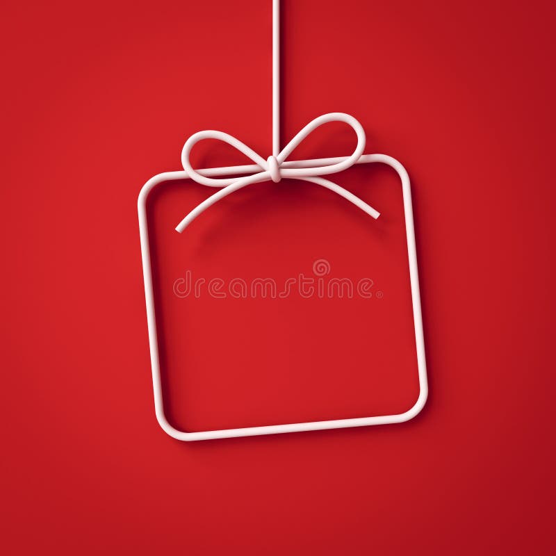 Hanging Minimal Gift Box Frame Border or 3d Present Box Icon Isolated ...