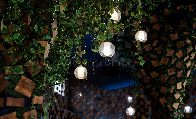 Hanging modern lamps stock photo. Image of architecture - 318842068