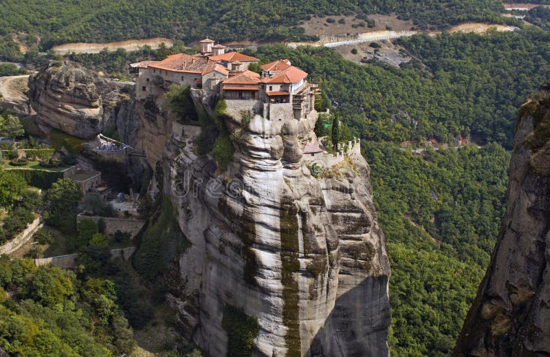 Hanging Monastery at Meteora, Greece Stock Image - Image of historic ...