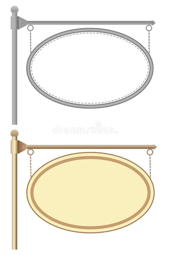 Hanging Corner Oval Nameplates Shields. Stock Vector - Illustration of ...
