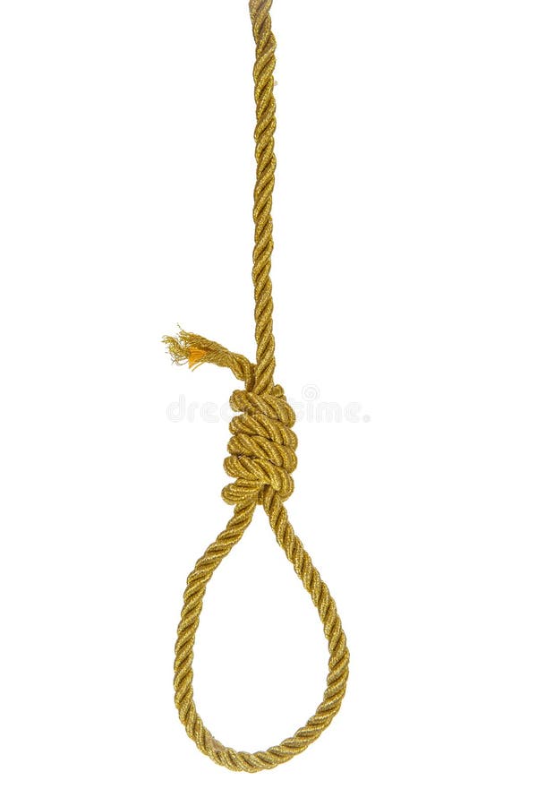 Hanging Noose on Golden Rope Stock Photo - Image of hung, isolated ...