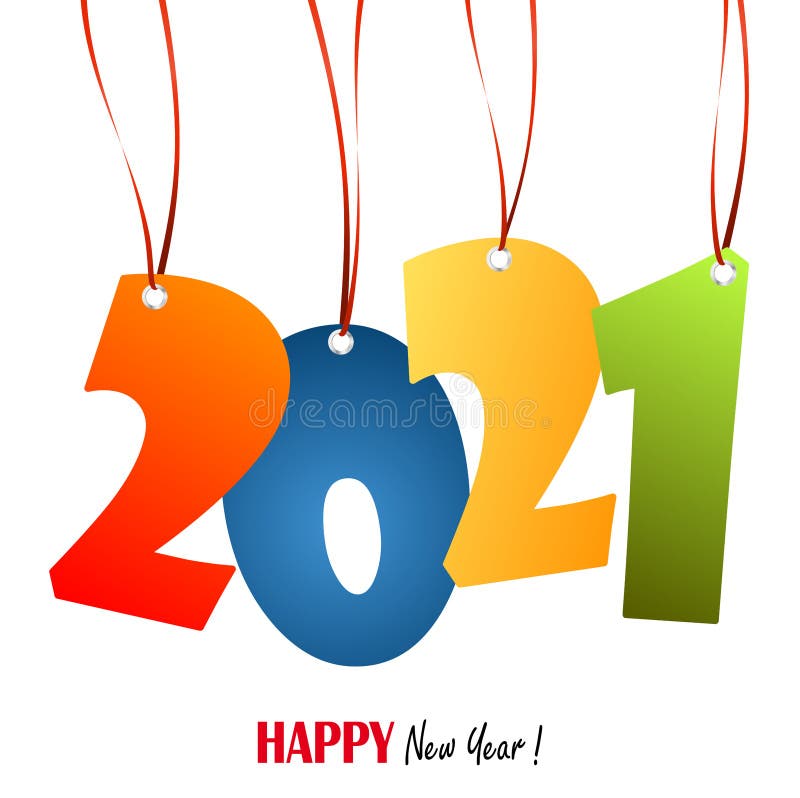 Hanging Numbers New Year 2021 Stock Vector - Illustration of price ...