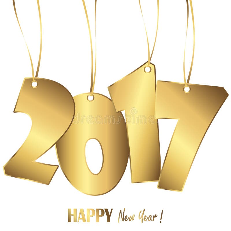 Hanging Numbers New Year 2017 Stock Vector - Illustration of hang ...