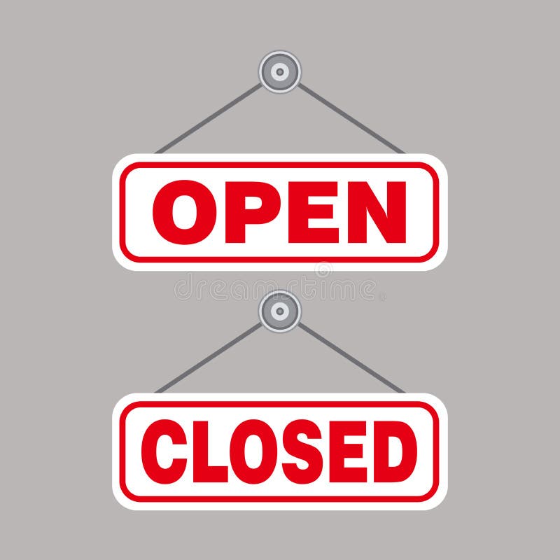 Hanging Open and Closed Store Signs Illustration Template Vector Stock ...