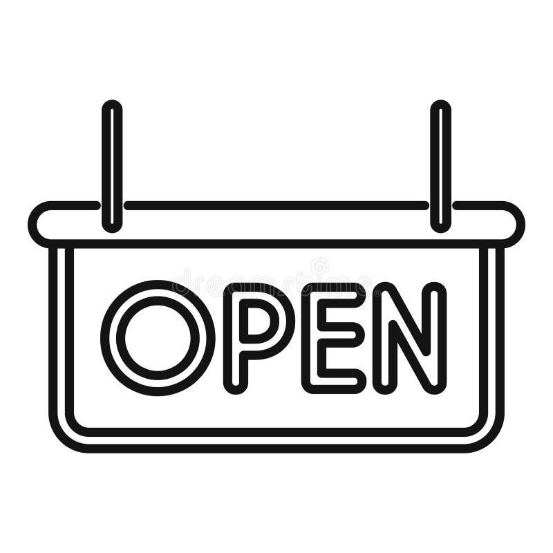 Hanging Open Sign is Announcing that Shop is Open Stock Vector ...