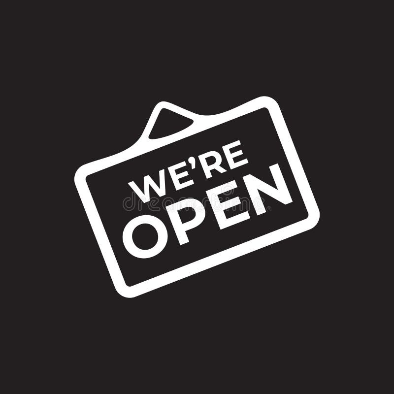 Hanging Open Sign for Front Shop Logo Design Stock Vector ...