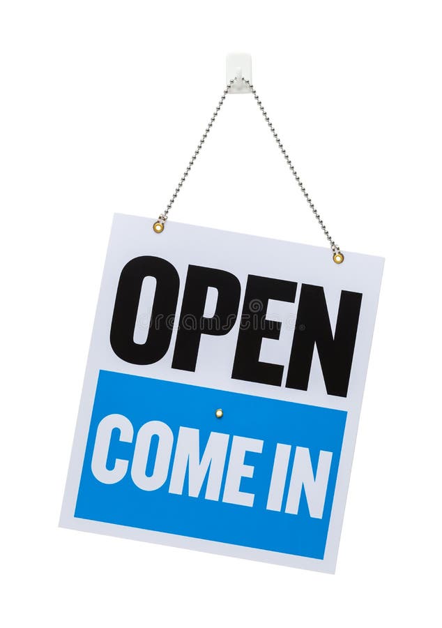 Hanging Open Sign stock image. Image of moving, opening - 125966667