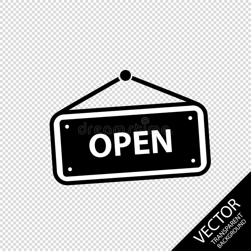 Hanging Open Sign - Vector Illustration Icon - Isolated on Transparent ...