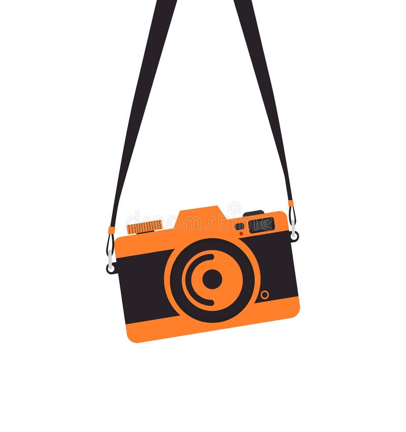 Hanging Orange Camera Doodle Vector Stock Vector - Illustration of ...