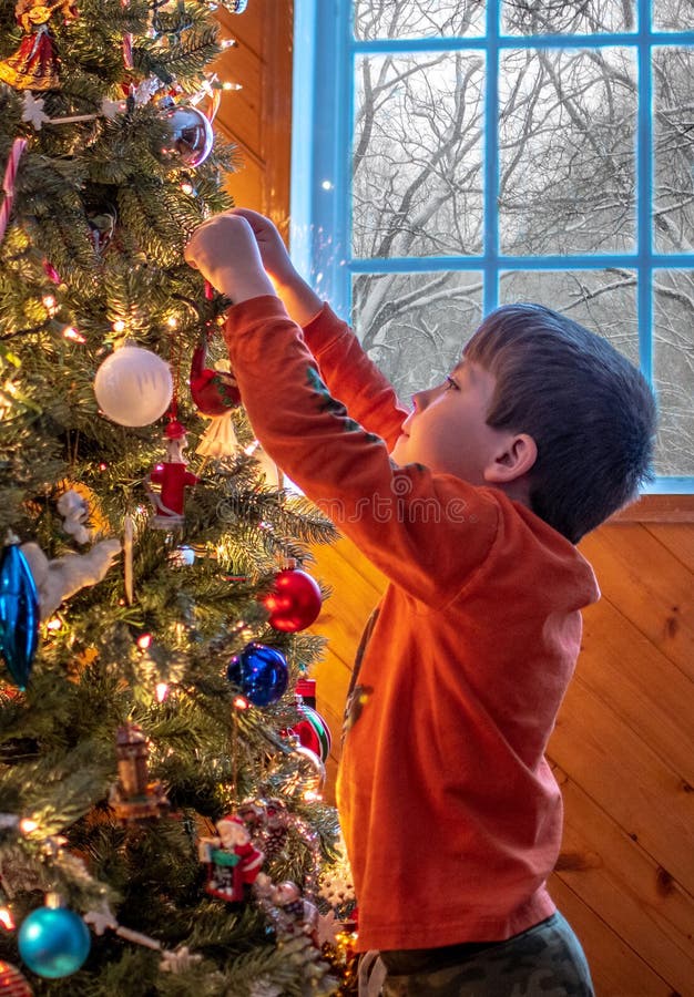 Hanging Ornaments on a Tree Stock Image - Image of decorations ...