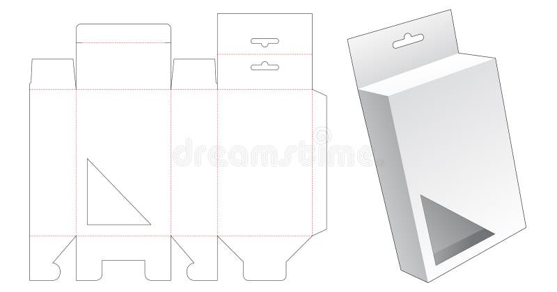 Hanging Packaging Box Die Cut Template Stock Vector - Illustration of ...