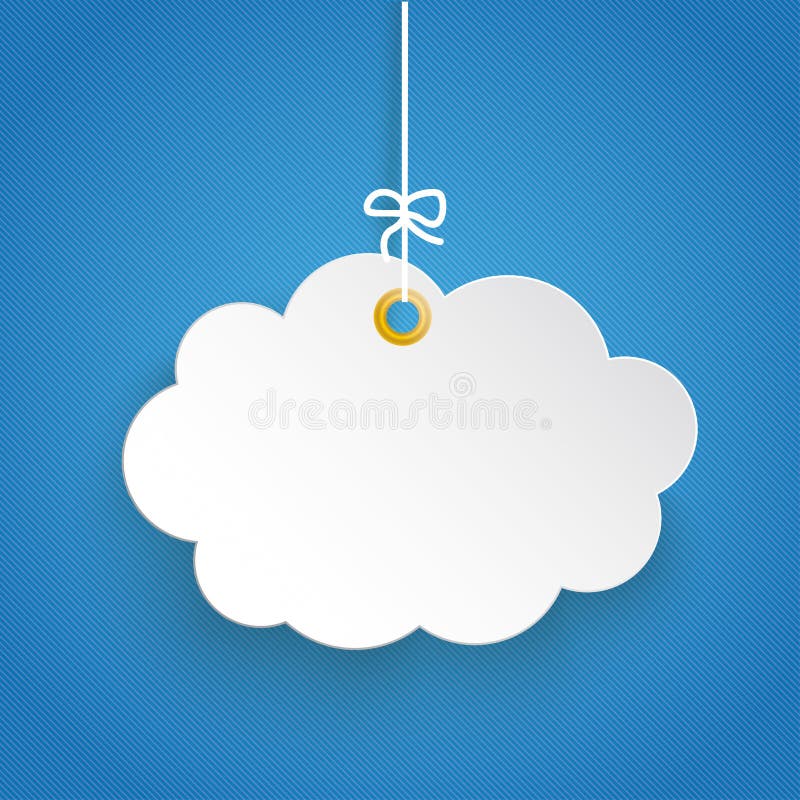 Hanging Paper Cloud Striped Blue Sky Stock Vector - Illustration of ...