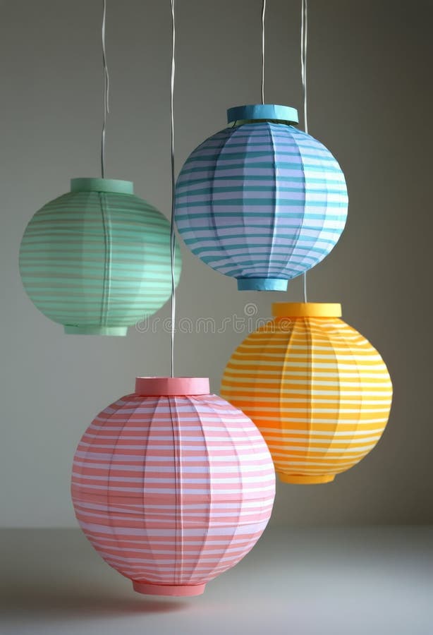 Colorful Paper Lanterns and Decorative Eggs Adorn a Spring-themed ...