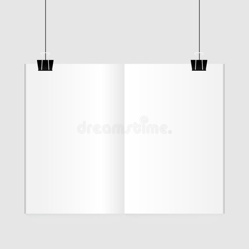 Hanging Paper Poster on Wall Poster. Stock Vector - Illustration of ...