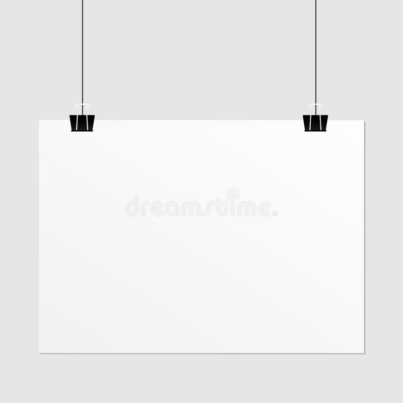 Hanging Paper Poster on Wall Poster. Stock Vector - Illustration of ...